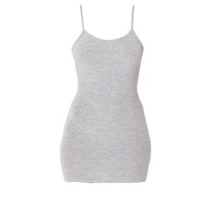 PrettyLittleThing | Dresses | Gray Plt Strappy Scoop Neck Bodycon Dress ...